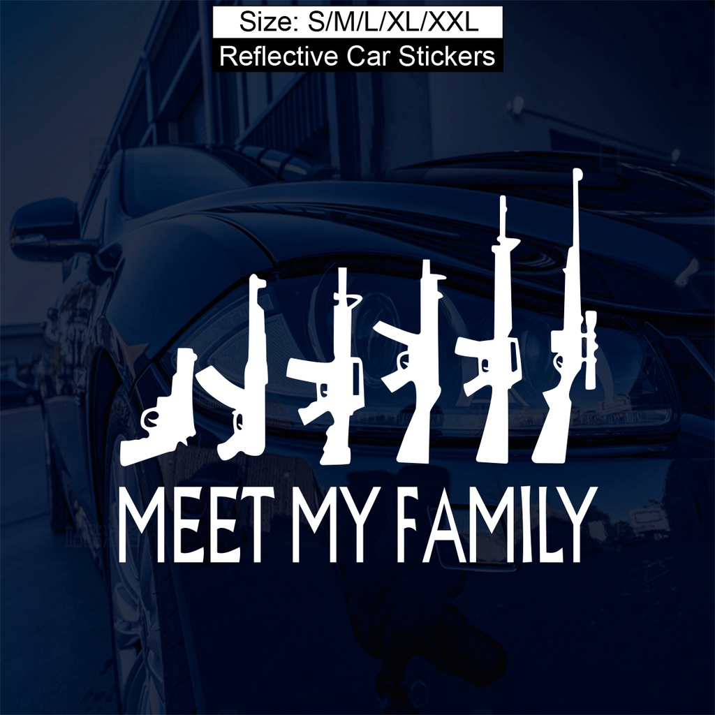 Meet My Family, Gun Combo Stickers, Trucks, Vans, Motorcycles, Vehicles ...
