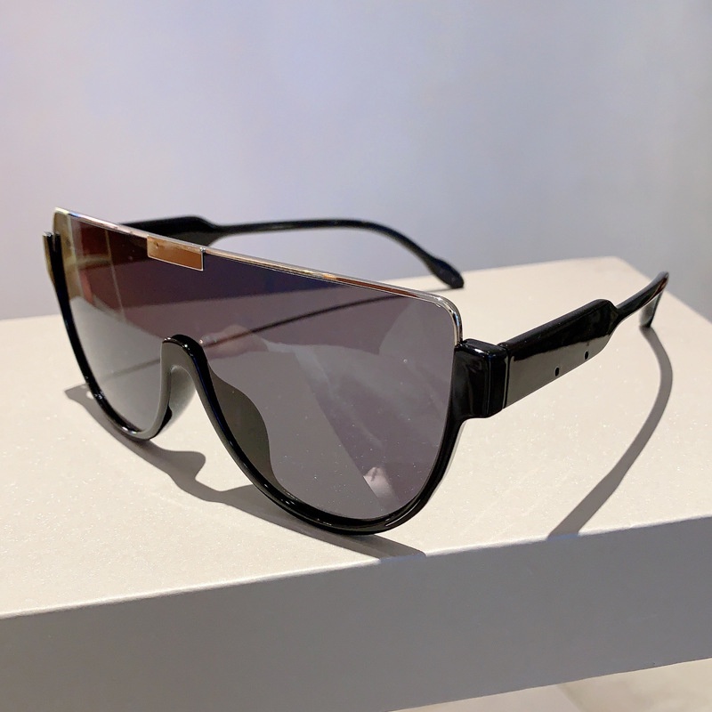 New retro fashion large frame one-piece half-frame sunglasses for men ...