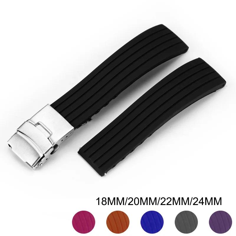 Rubber Watch Strap Deployment Buckle 18/20/22/24mm Band for Armani ...