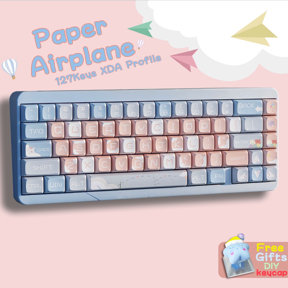 Paper Airplane 127Keys/Set Keycaps Five-Sided PBT XDA Profile DIY ...