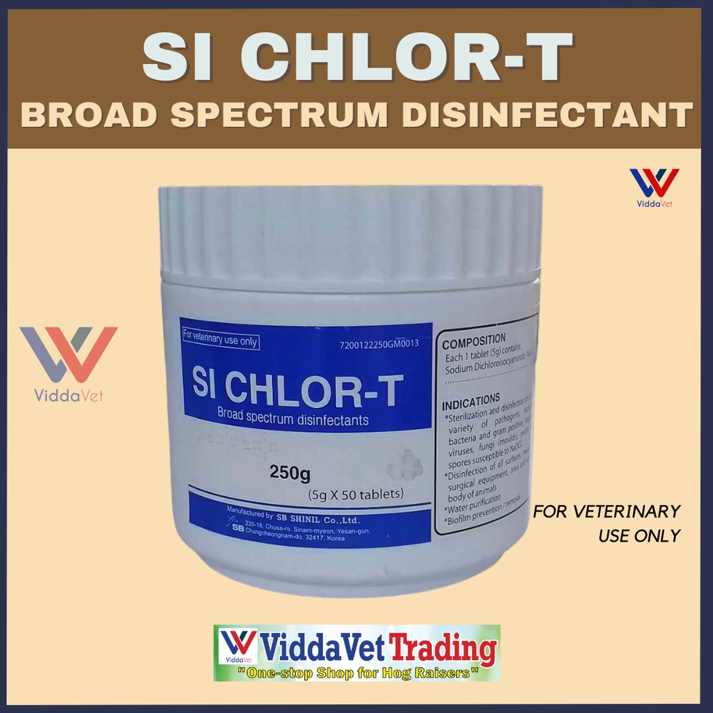 SI CHLOR T broad spectrum disinfectant livestock veterinary use 10tabs ...