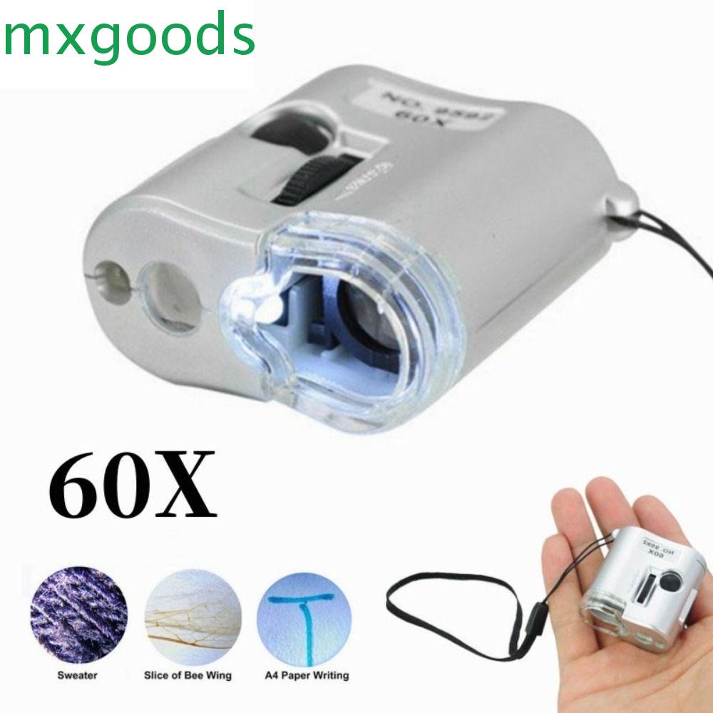 MXGOODS Pocket Microscope, Magnifier With LED Light Handheld Magnifying Glass, Portable Loupe ...