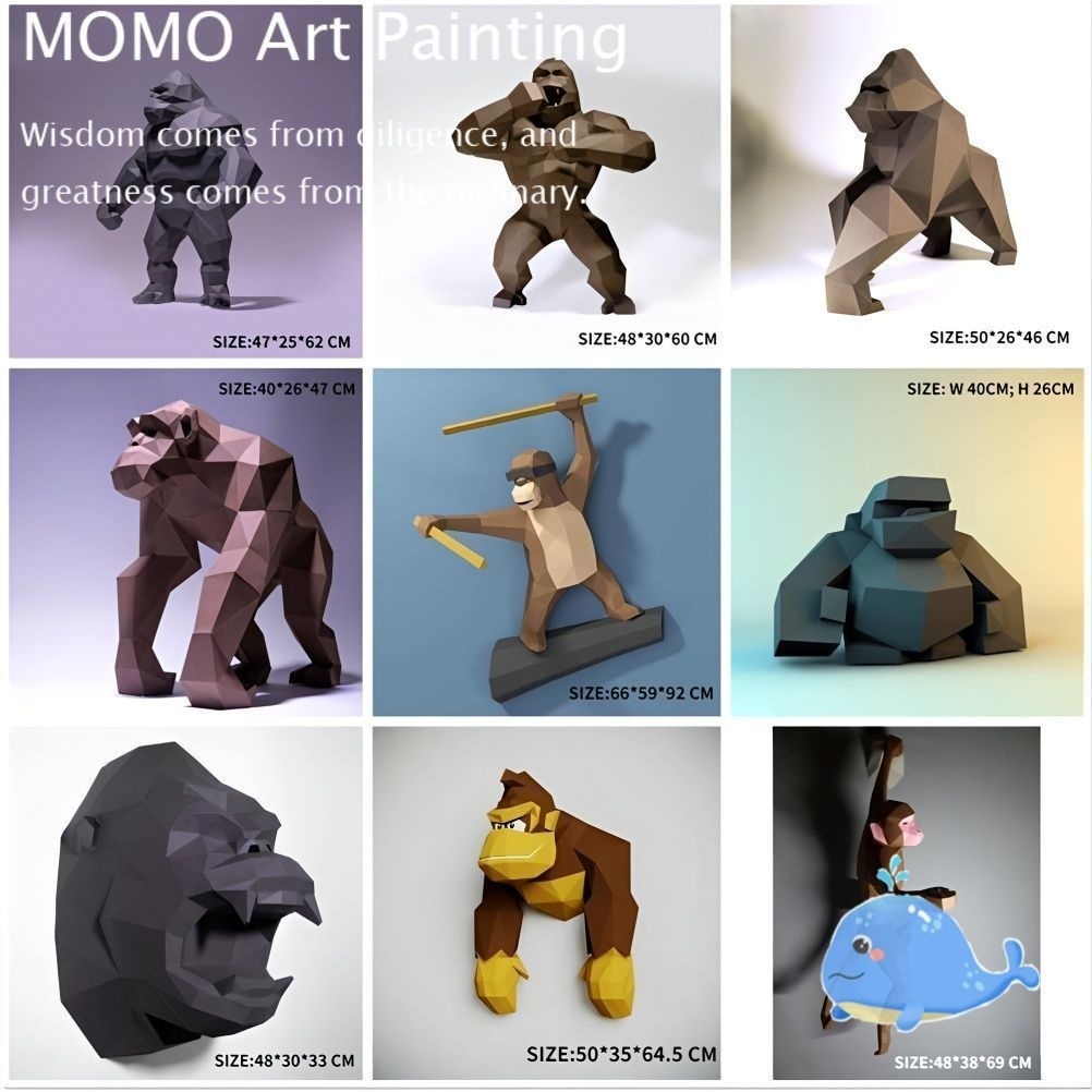 Momo Creative Paper Model M5 Monkey Orangutan King Kong Paper Model ...