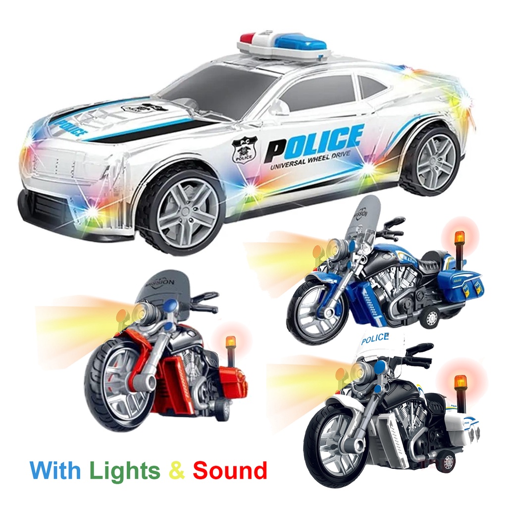 Police Toy Set Police Car Police Universal Drive Police Motorcycle With ...