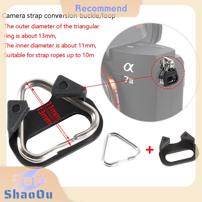 ShaOu 1Pair Camera Lug Ring Camera Strap Triangle Split Ring Hook For ...