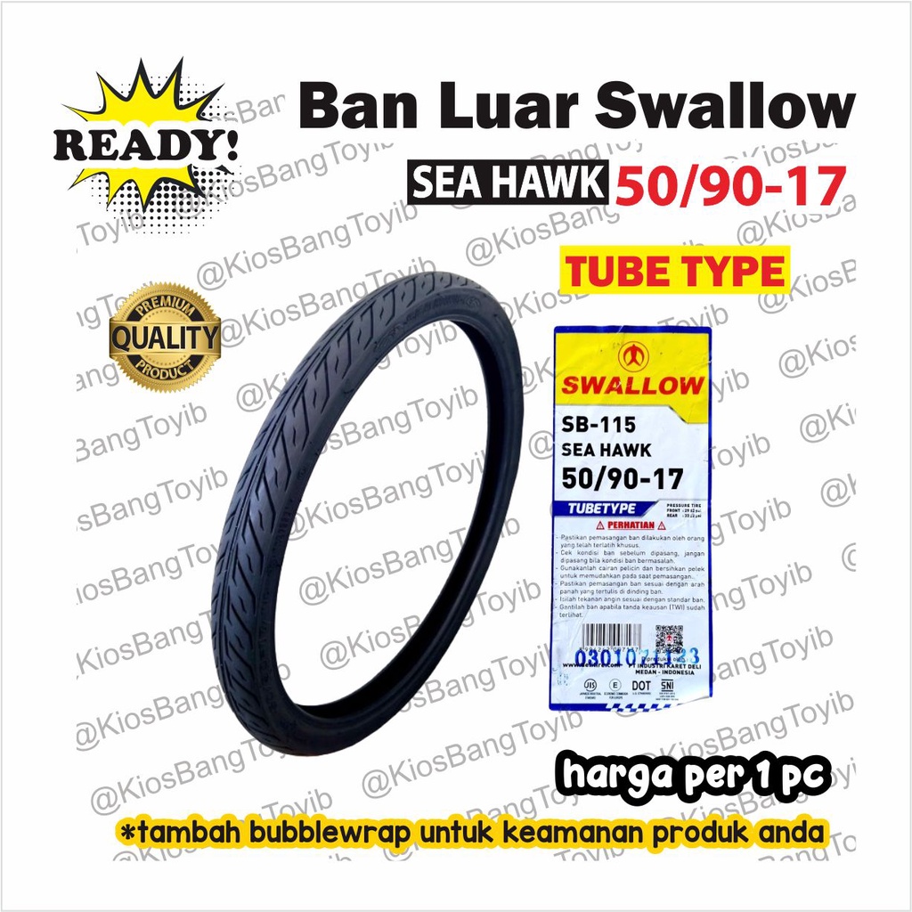 Moped Motorcycle Outer Tire 50/90-17 Tube Type Swallow Worm Tire (SEA ...