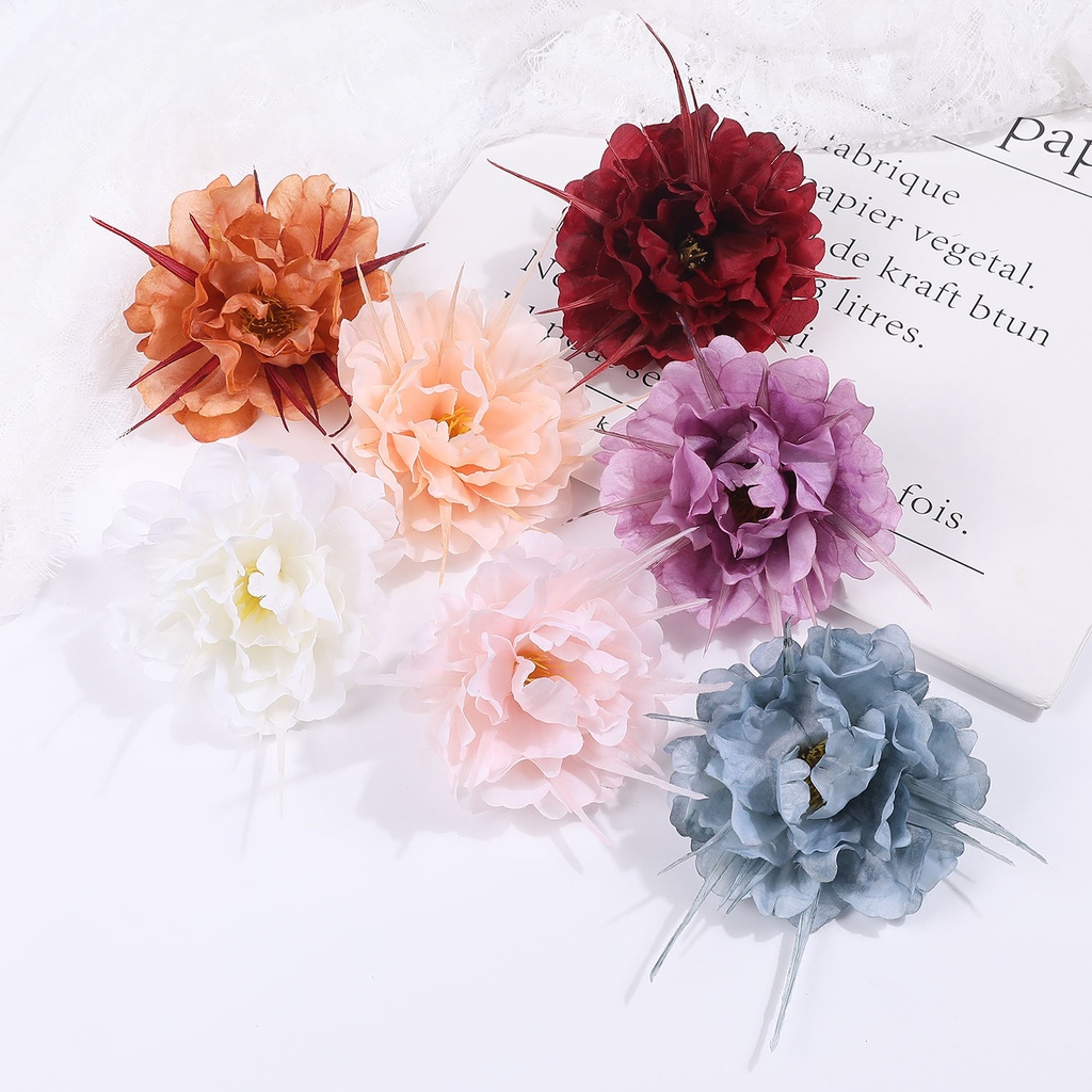 1PC 10cm Big Peony Flower Head DIY Artifical Plastic Silk Flower Bridal ...
