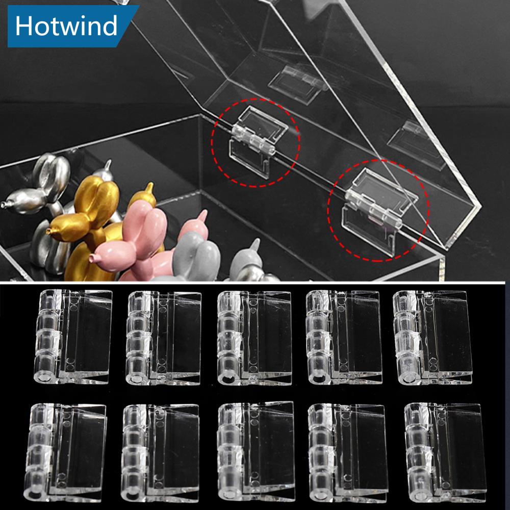 HW 10Pcs Transparent Plastic Folding Hinges Durable Clear Acrylic Hinge ...
