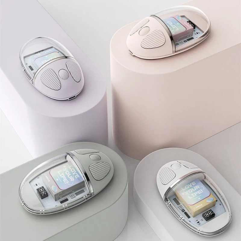 Wireless Crystal Mouse Rechargeable Backlit Transparent Mice Pink ...