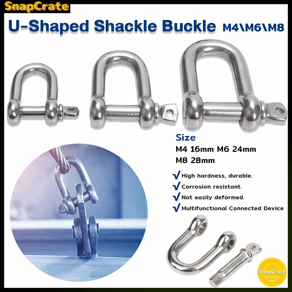 Snap D-Type/U-Shaped Shackle Buckle D Ring Lock Bow Shackle Wire Rope ...