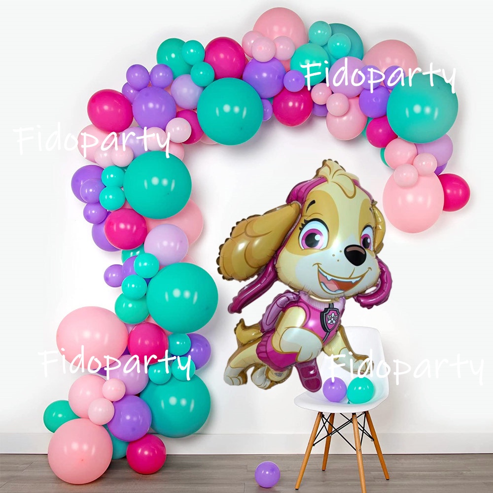 PAW Patrol Balloon Garland Pink Purple Balloon Arch Garland Kit Tiffany Blue Birthday Balloons ...