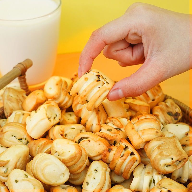 Yam Yuanqi grilled buns, crispy flower rolls, sugar-free, stomach ...