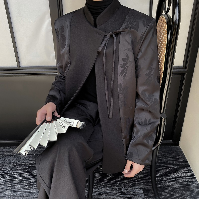 [X-MEN] Winter Thick Satin Jacquard Chinese Style Stand-Up Collar ...