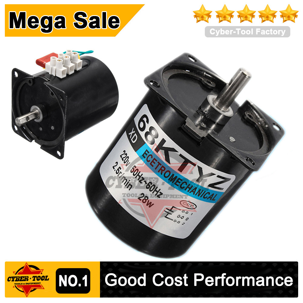 68Ktyz Gear Motor Ac 220V 28W 2.5R/Min Large Torque Permanent Magnet ...