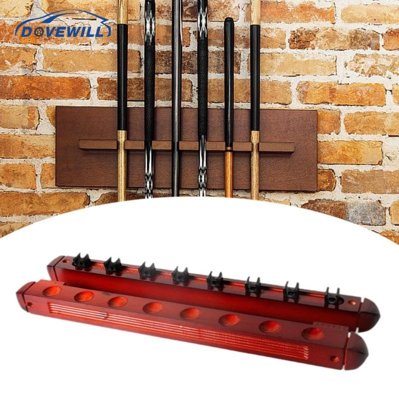 [Dovewill] Wooden Cue Rack, Billiard Rack, Holds 8 Cues, Portable Wall ...