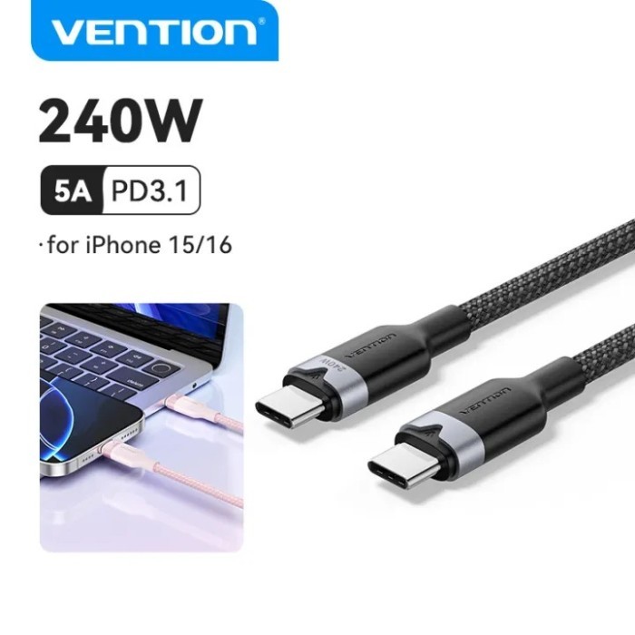 Vention USB Type C to C Male 5A PD 3.1 240W Fast Charging Data Cable ...