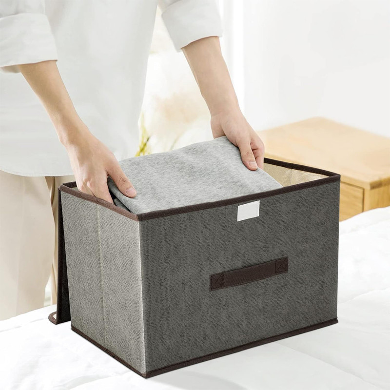 Foldable Storing Home Fabric Sorting Box with Lid Clothes Organizer ...