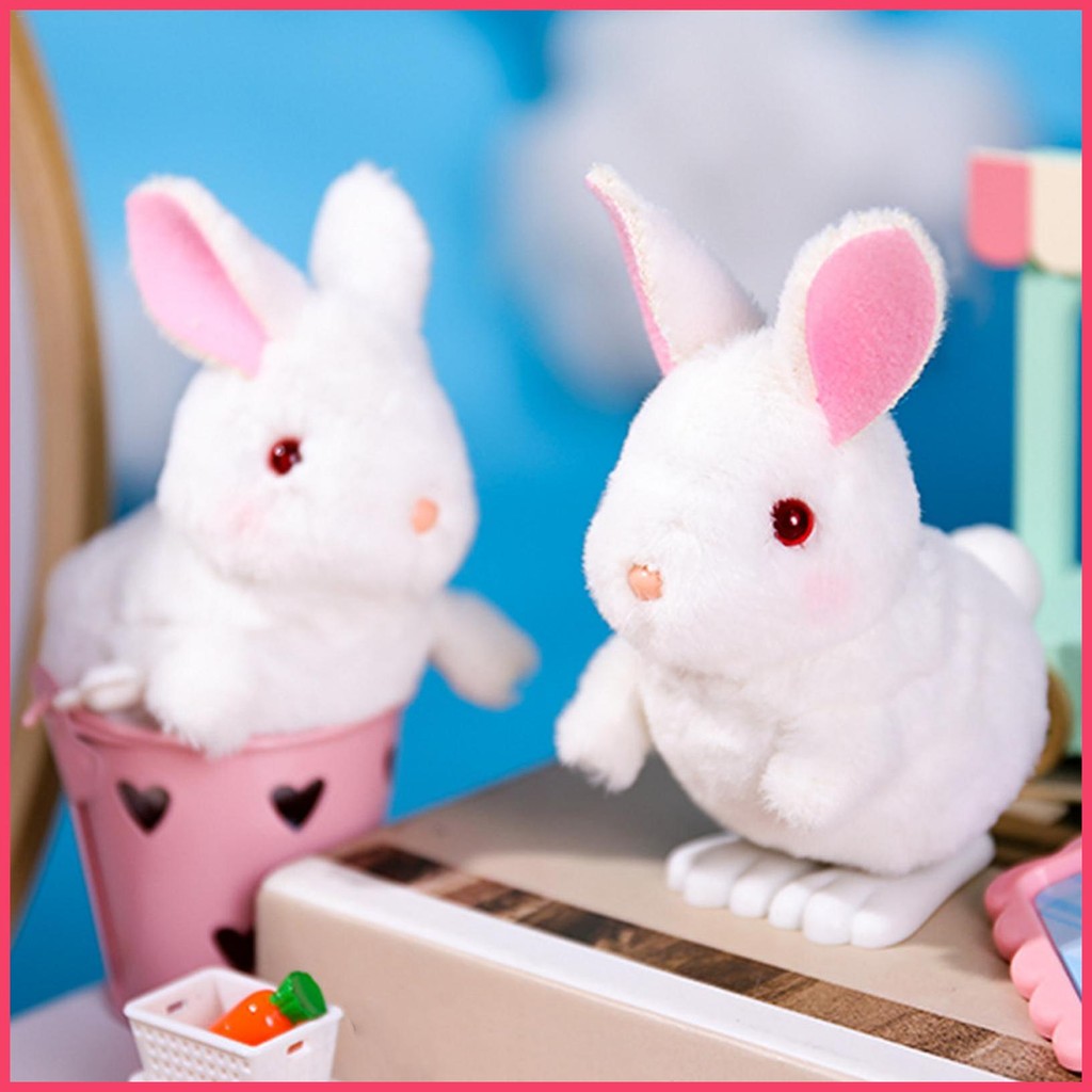 Wind Up Plush Toy Hopping Bunny for Easter cute Jumping Plush Rabbit ...
