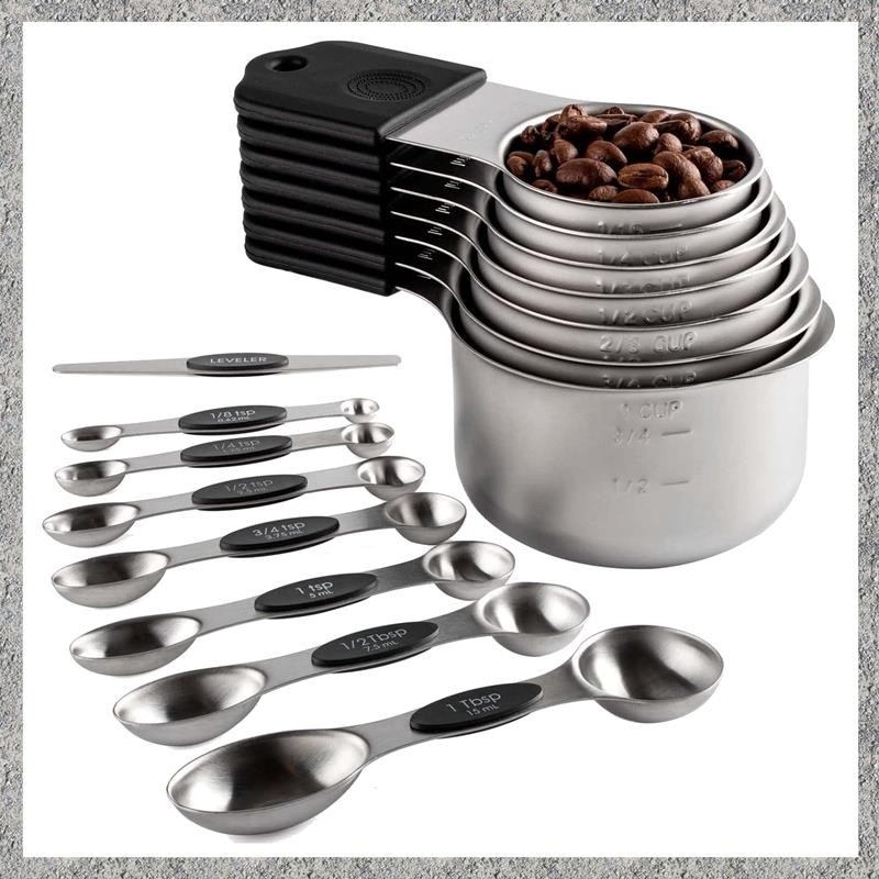 Magnetic Measuring Cups and Spoons Set Including 7 Measuring Cup 7 ...