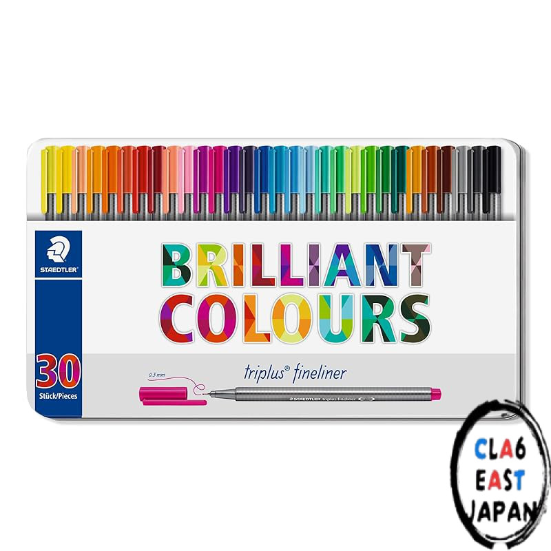 Staedtler Water-Based Pens Triplus 0.3mm Triangular Barrel 30 Color Set ...