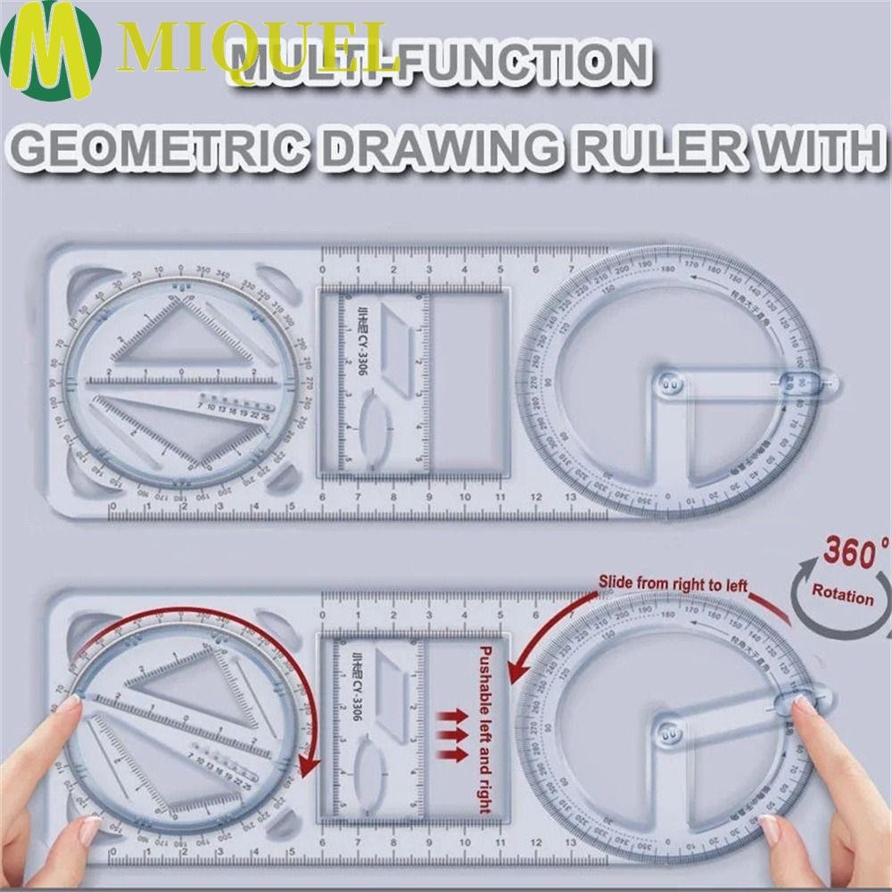 MIQUEL Drawing Ruler, Activity Angle Multifunctional Geometry Ruler ...
