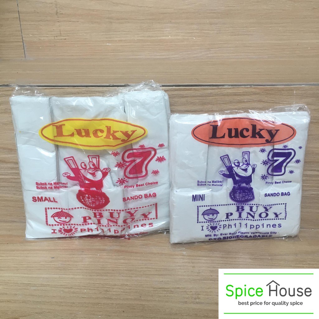Plastic Sando Bag Oxo-Biodegradable Lucky 7 Mini Small/Tiny White ...