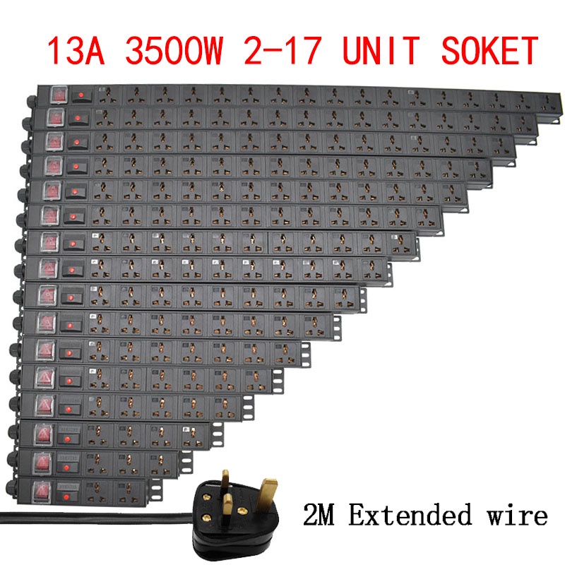 Pdu Power Distribution Unit 2 17 Output Universal Socket Power Distribution Unit Uk Type For