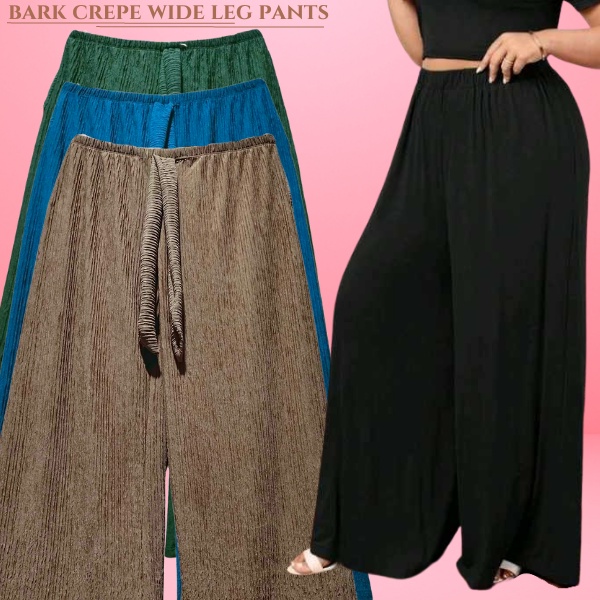 Challastore BRIANNA BARK CREPE PANTS bark crepe fabric | Shopee Philippines