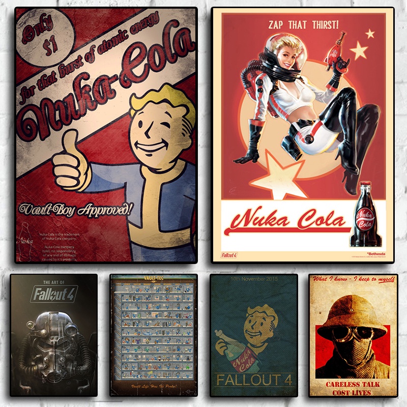 Video Game Fallout Retro Poster Wall Art Canvas Painting Print Pictures ...