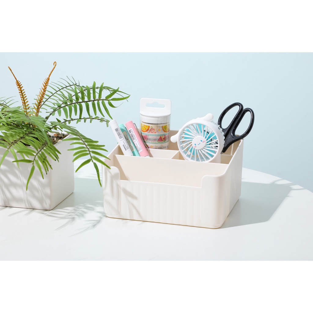 MINISO Desk Storage Organizer with Divided Sections( Off White ...