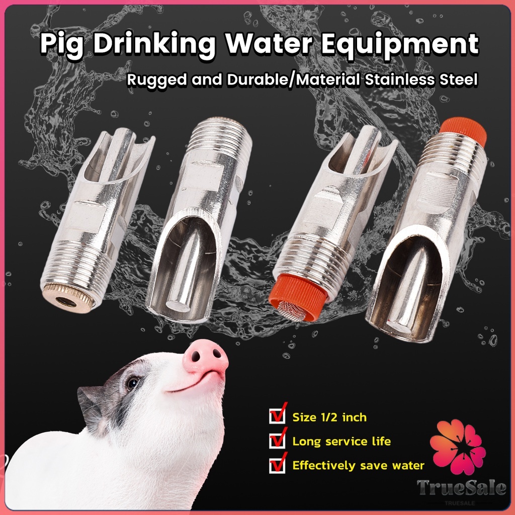 TRUESALE Pig Drinking Faucet 1/2 " Stainless Steel Nipple Automatic ...
