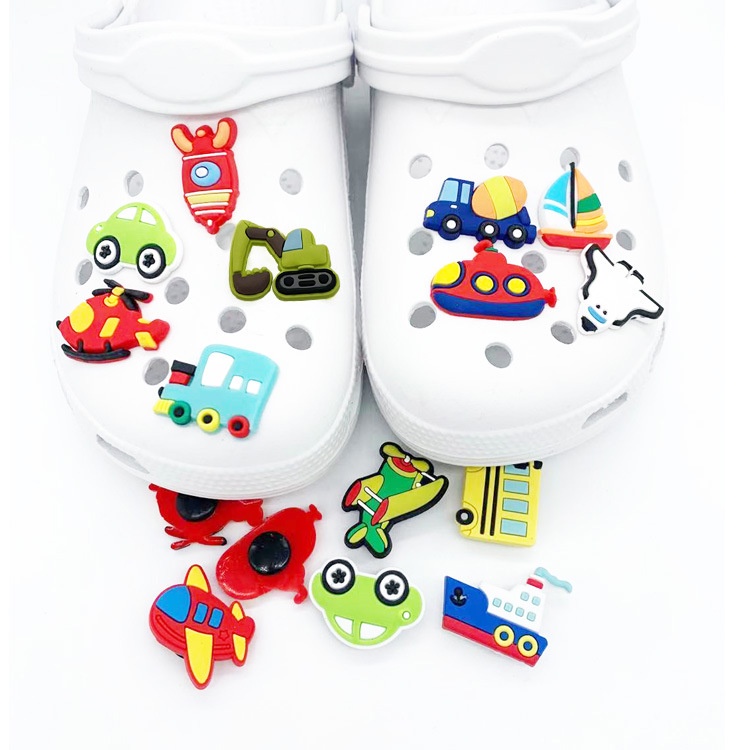 Cartoon Bike Boat design Jibbits Ambulance Helicopter Jibitz Charm ...