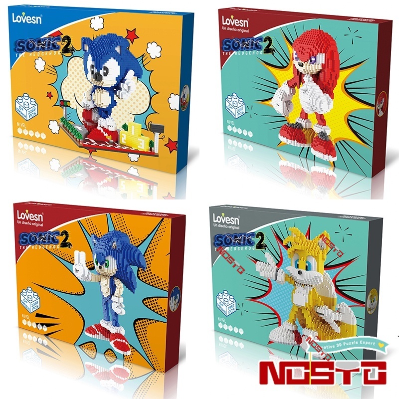 Sonic The Hedgehog Building Block Knuckles The Echidna Miles Prower Creativity Boy Girl Nano ...