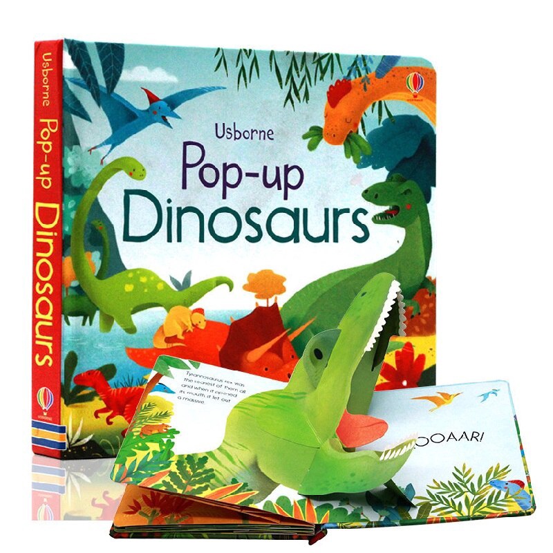 3D Usborne Pop-Up Dinosaurs, Early Learning English book, Interactive ...