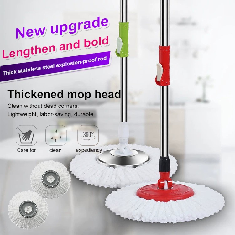 Rotating Mop Rod Household Kitchen Floor Mop Rod Replacement Stainless ...