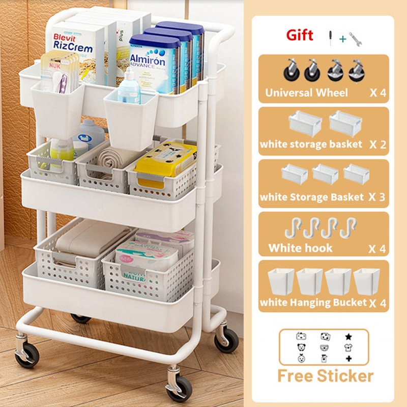 Multi-functional Trolley 3 layers of Practical Trolley Removable ...