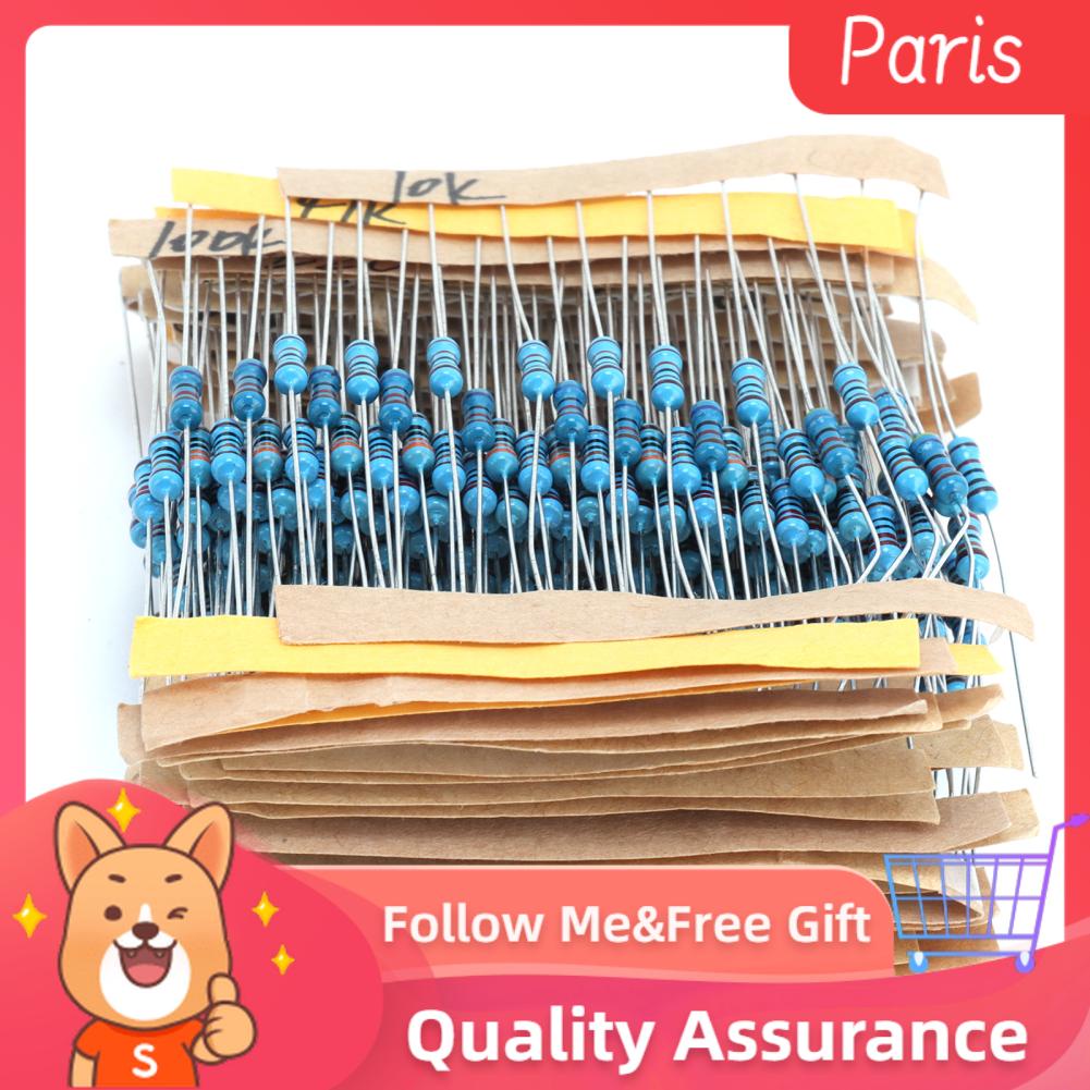 Superparis 300Pcs Electronic Resistors 30 Values 10Ω‑1MΩ 1/4W 1％ Metal ...