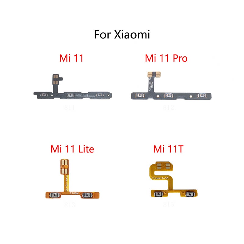 Power Button Switch Volume Mute Button On / Off Flex Cable For Xiaomi Mi 11 Lite 5G 11T Pro ...