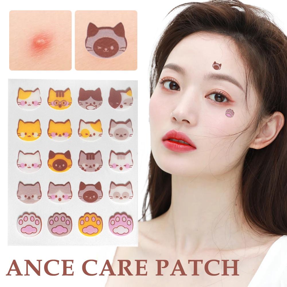 20pcs Cartoon Cat Acne Patch Hydrocolloid Acne Pimple Spot Cover Patch ...