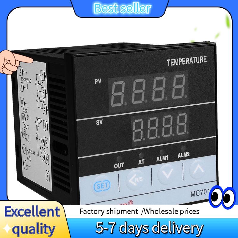 SINOTIMER MC701 Digital PID Temperature Controller Waterproof K Type PT100 Sensor Input Relay ...