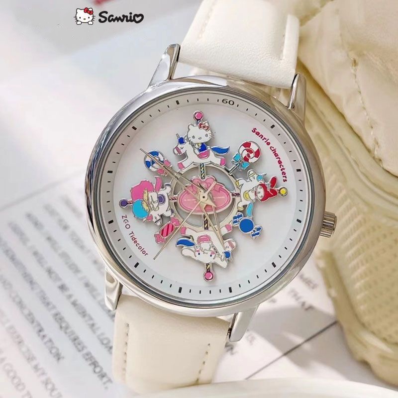 Sanrio Family Carousel Hello Kitty Cartoon Quartz Wrist Watch Y2k ...