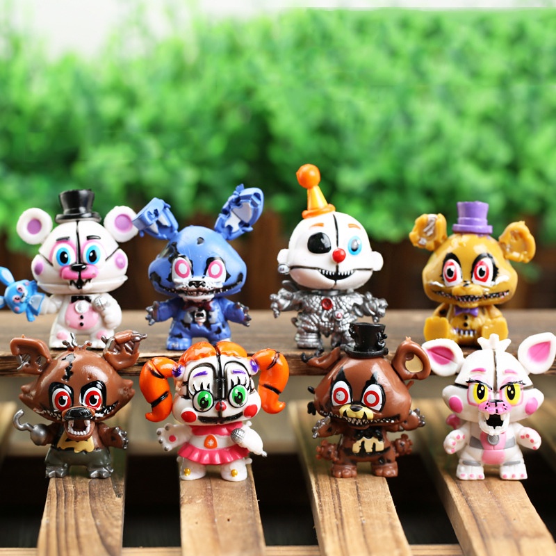 8 Pcs/Set FNAF Figure Freddy Bonnie Foxy Figures Collection Model Game ...