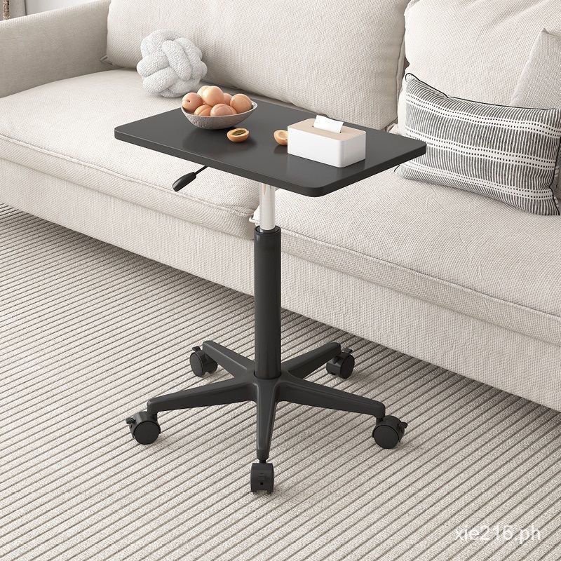 Black/White Mobile Desk Can Lift Standing Computer Desk Foldable Single ...