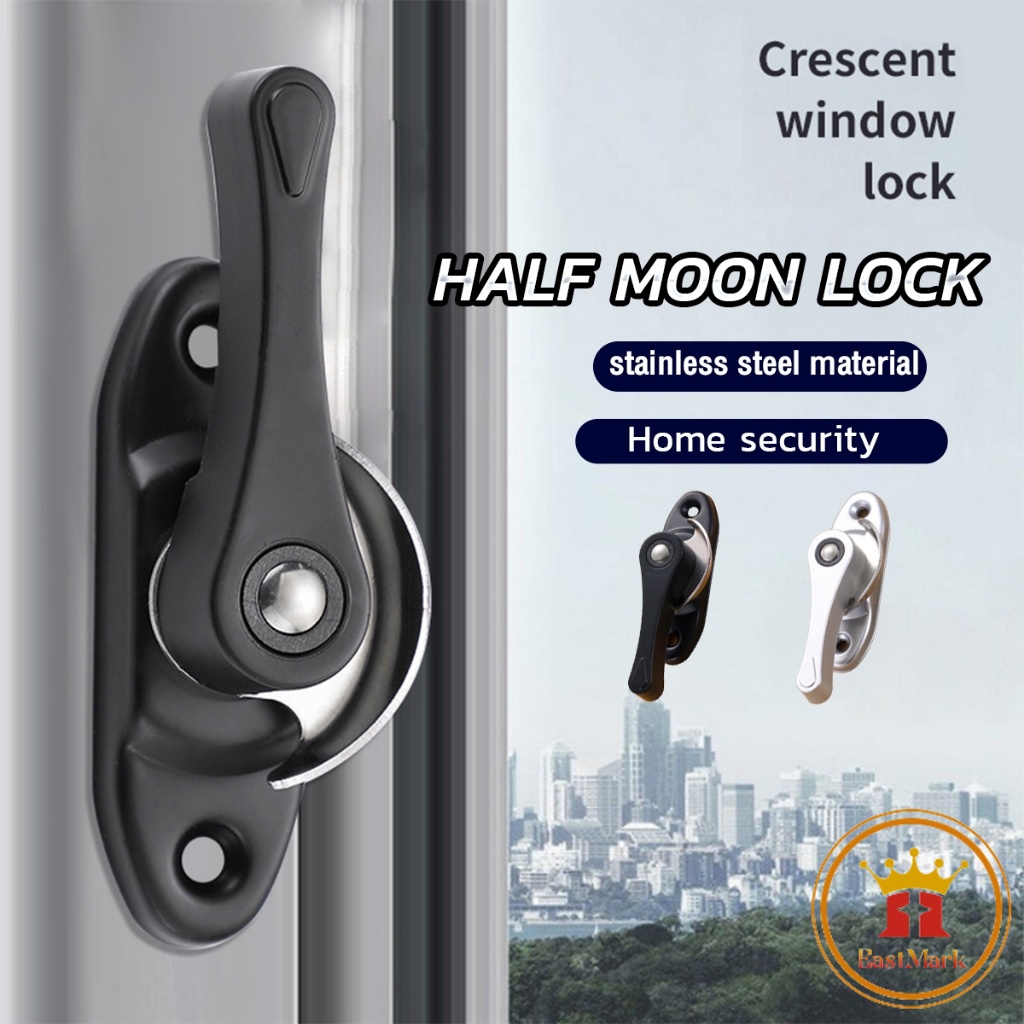 EMark Centerlock Half Moon Lock Crescent Lock Sash Lock for Sliding ...