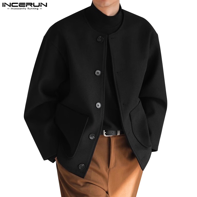 INCERUN men's solid color casual jacket | Shopee Philippines