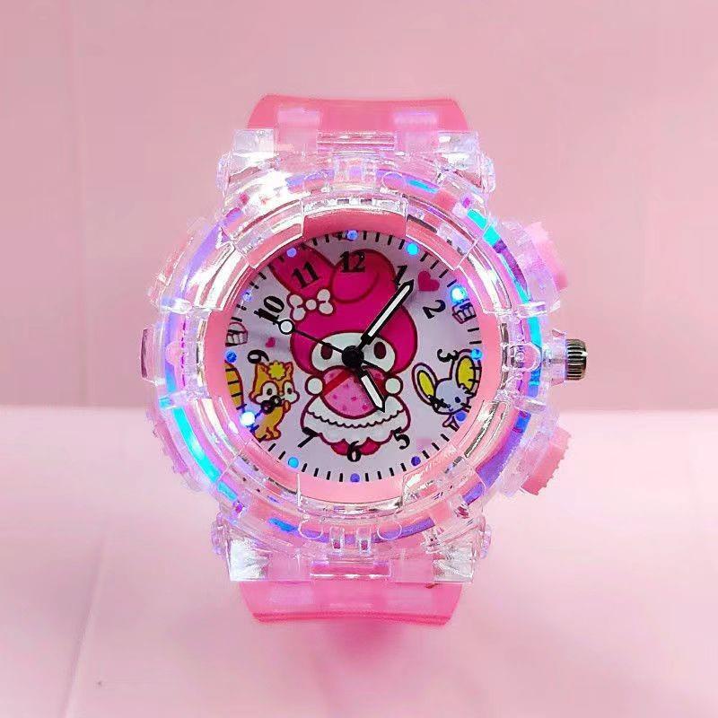 Cute Cartoon Hello Kitty Watch Sanrio LED Light Kids Watches LinaBell ...