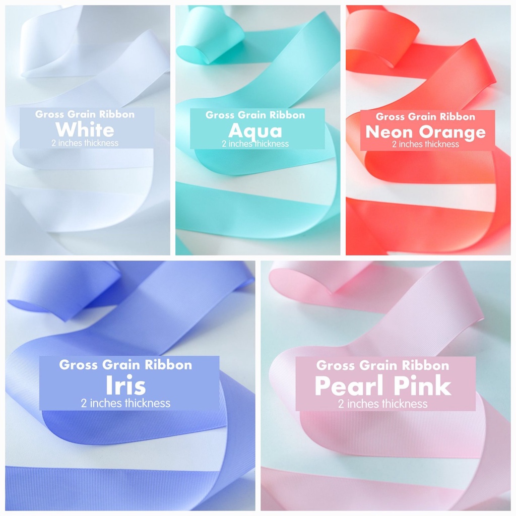 Gross Grain Ribbons "5" cm thick (per roll) Crafting Gift Wrapping DIY ...