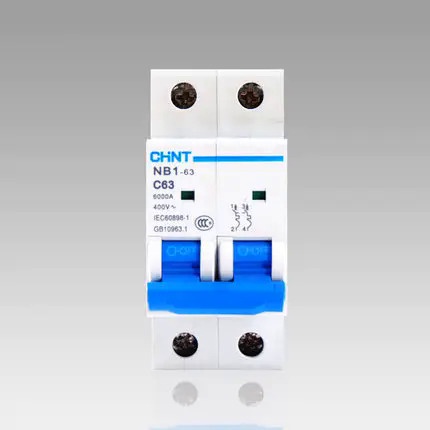 CHNT MCB NB1-63 2P low voltage mini miniature circuit breaker Modular DIN Rail motor protection ...