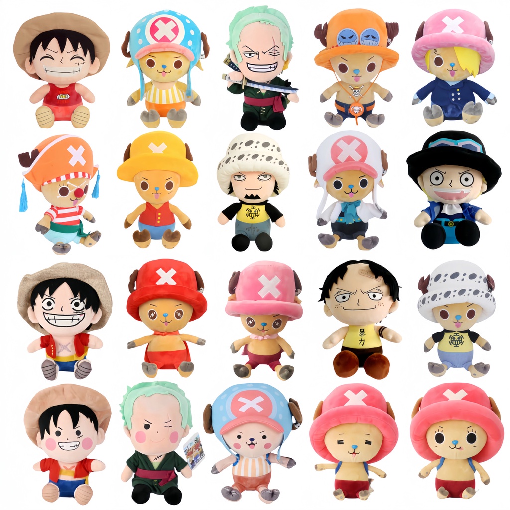 25cm One Piece Anime Luffy Chopper Zoro Doll Plush Toy Cartoon Doll ...
