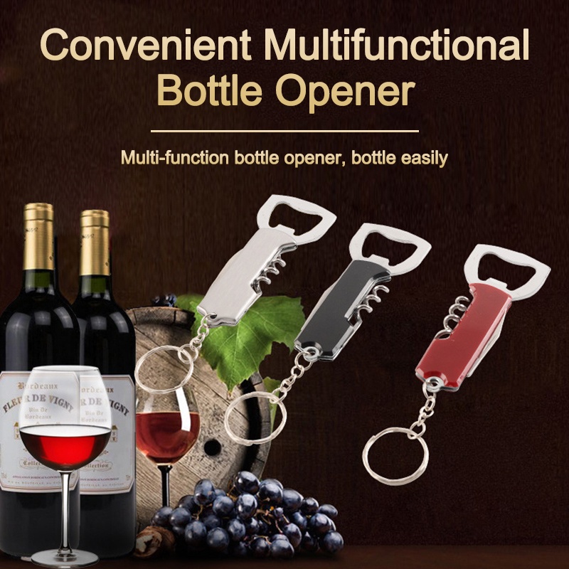 3 in 1 Mini Size Keychain Wooden Bottle Opener Corkscrew & Wine Opener ...